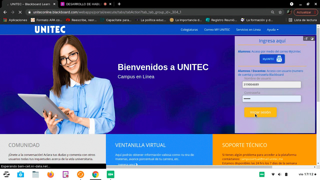 Plataforma Blackboard UNITEC - Edu México OnLine